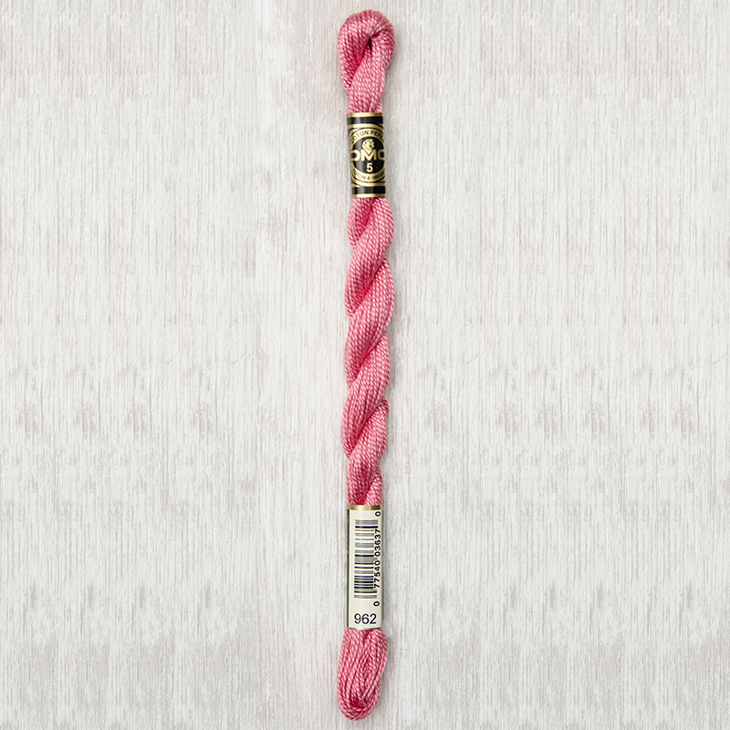 DMC Perle #5 0962 Medium Dusty Rose | theembroideryden.com.au